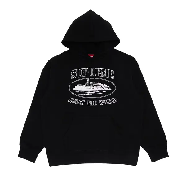 Supreme X Corteiz Rules The World Hooded Sweatshirt - Black