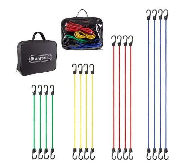 STALWART 16 Piece Bungee Cord Set Assortment Of 4 Sizes