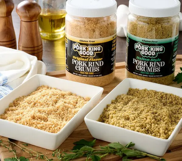 PORK KING GOOD Set Of 2 Jars Seasoned Pork Rind Crumbs