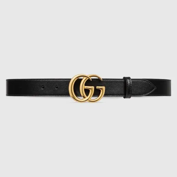 Gucci Gg Marmont Leather Belt With Shiny Buckle Leather  display picture 1