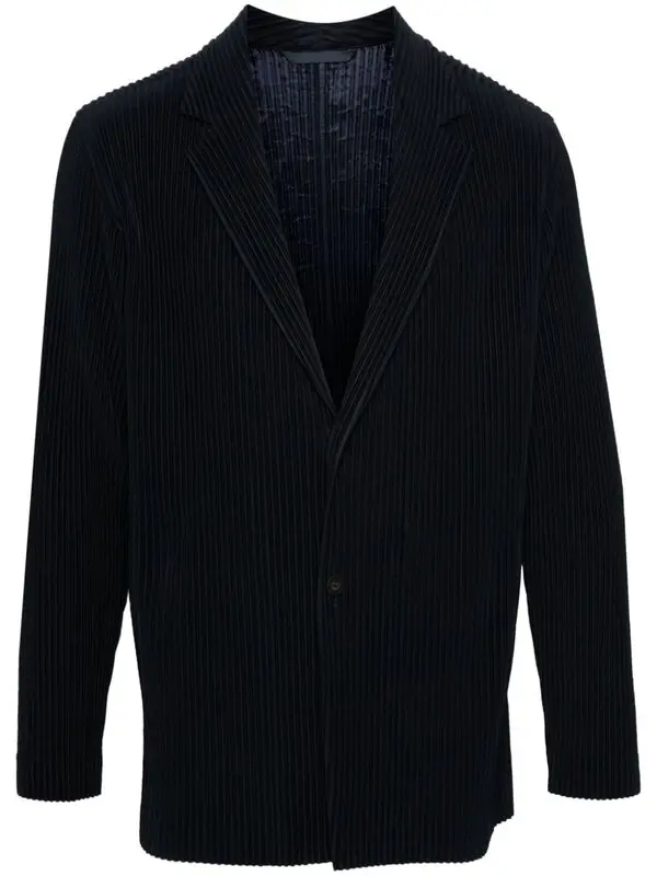 Issey Miyake Single-breasted Plissé Blazer - Blue