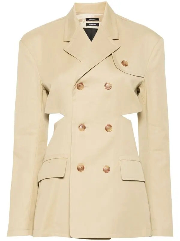 R13 Double-breasted Blazer With Open Back