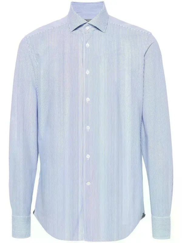Corneliani Striped Poplin Shirt - Blue