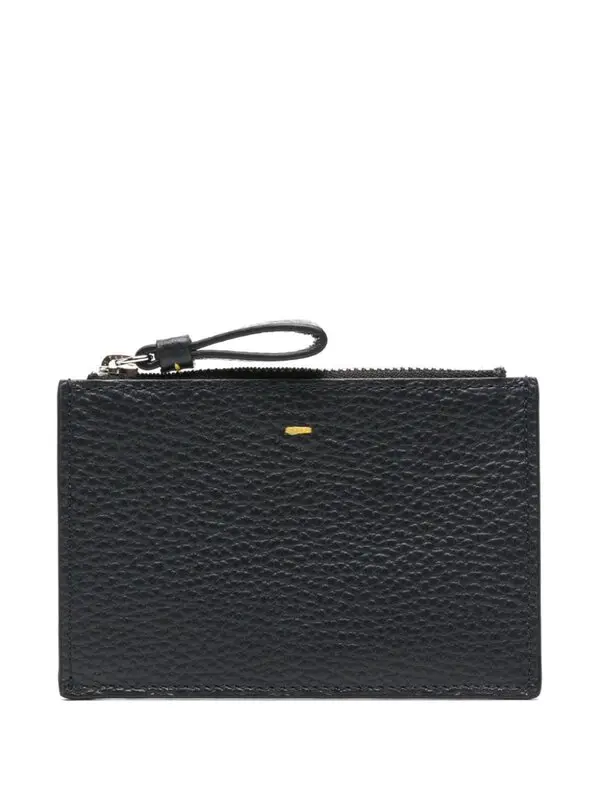 DOUCAL'S Logo-debossed Leather Card Holder - Blue