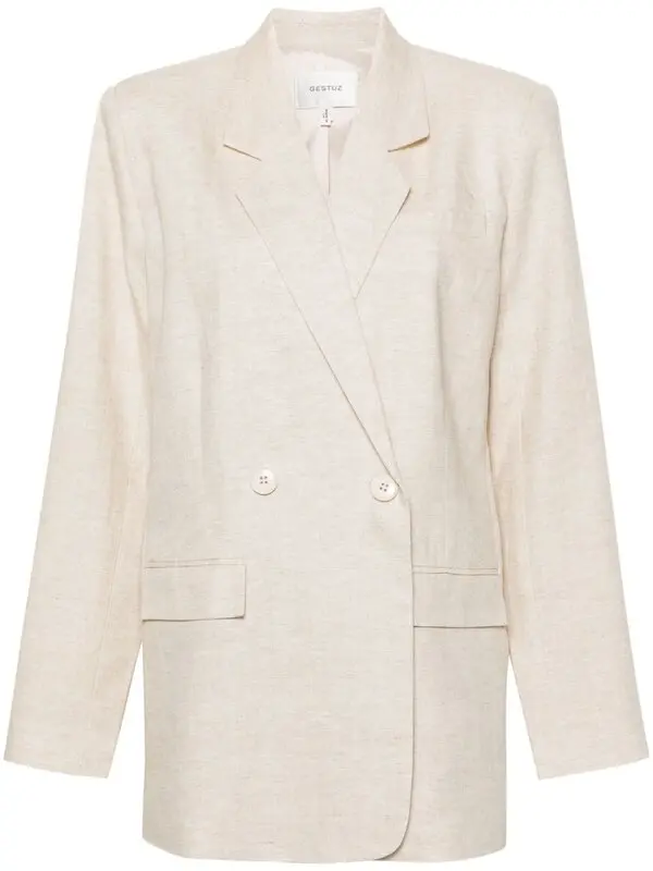 GESTUZ Double-breasted Lyocell-blend Blazer