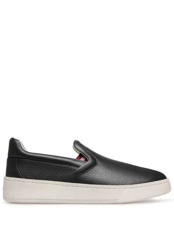 Bally Logo-embossed Leather Sneakers - Black | Editorialist