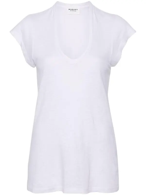 MARANT ETOILE Zankou Linen T-shirt - White