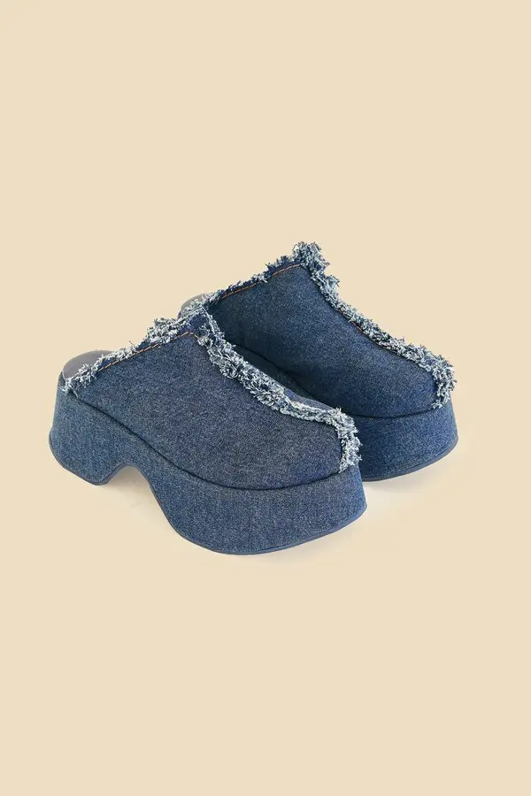 FARM RIO ACTIVE Platform Clog - Denim | Editorialist