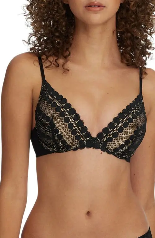 SKARLETT BLUE Seduced Lace Underwire Push-up Bra - Black/ Nylon