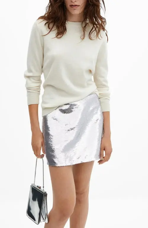 Mango Sequin Mini Skirt