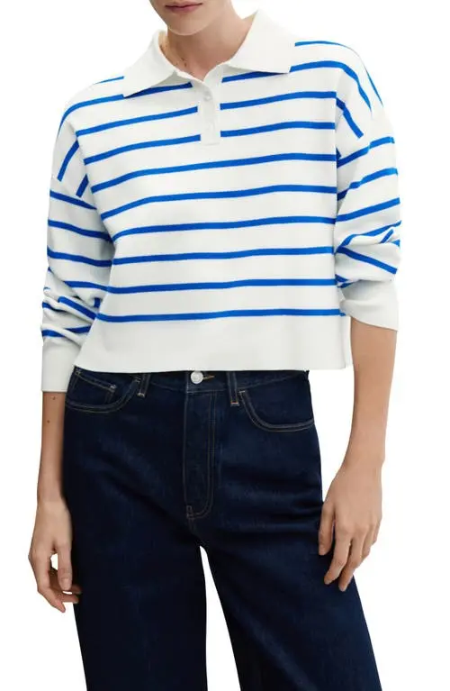Mango Stripe Polo Sweater