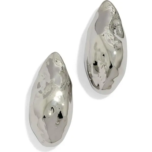 Alexis Bittar Molten Puffy Teardrop Earrings - Silver