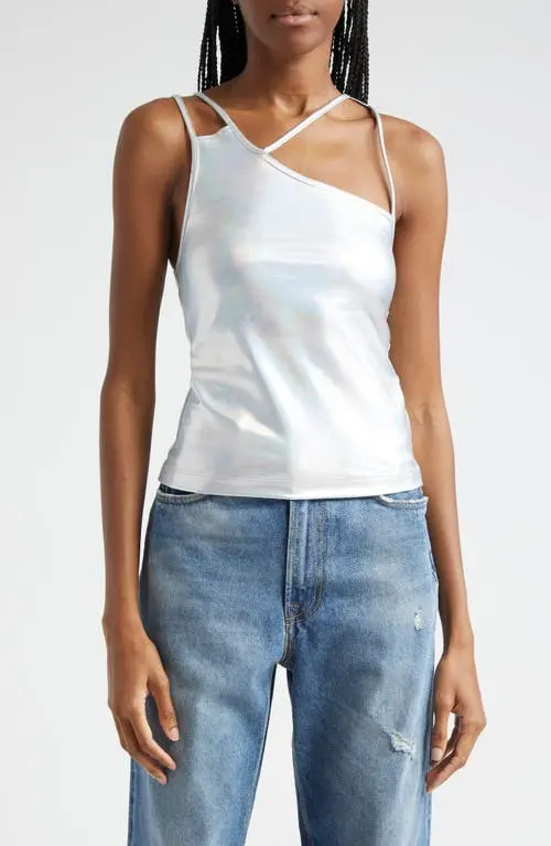 K.NGSLEY Fist Asymmetric Iridescent Cutout Camisole