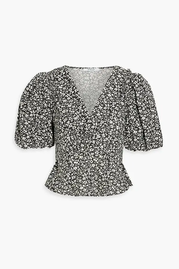 Derek Lam 10 Crosby Salma Floral-print Linen-blend Top