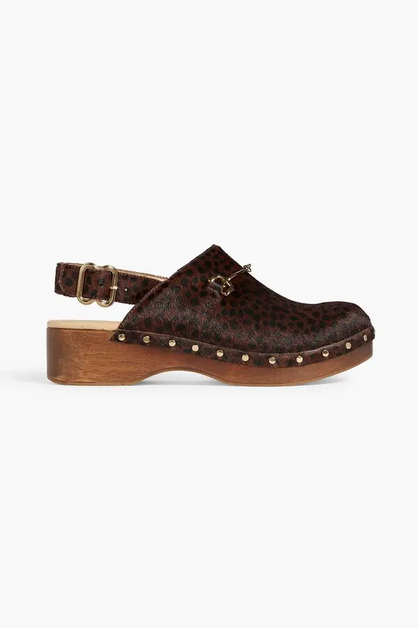 Sam Edelman Hilda Leopard-print Calf Hair Clogs