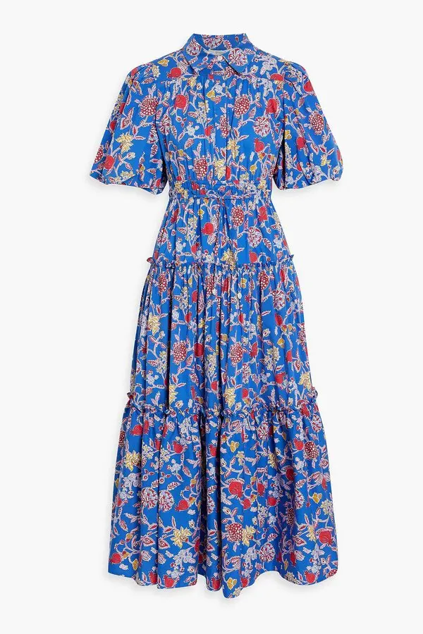 Derek Lam 10 Crosby Printed Cotton Blend Poplin Shirt Dress In Blue - 60%  Off | Editorialist
