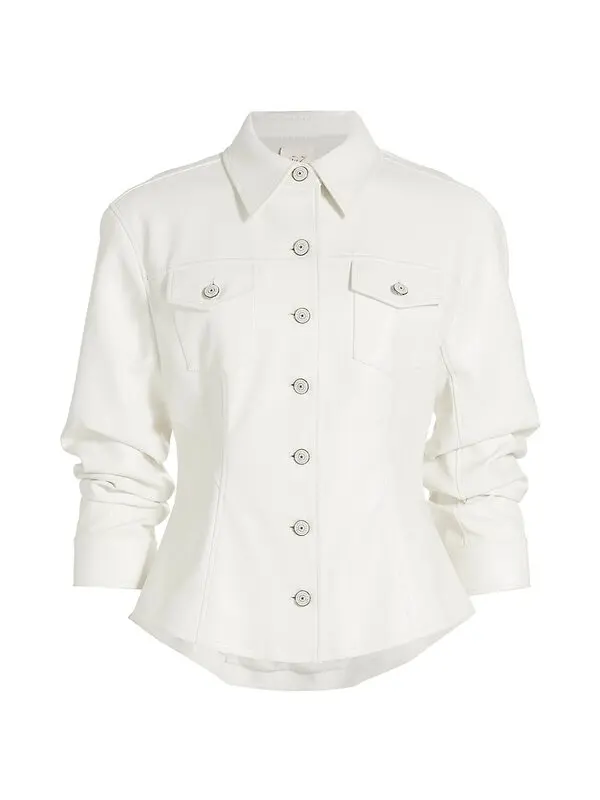 Cinq À Sept Canyon Vegan Leather Jacket - Ivory | Editorialist