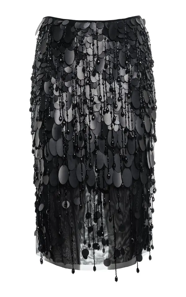 DES_PHEMMES Sequined Midi Skirt