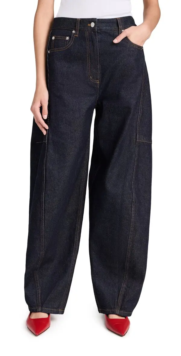 Tibi Indigo Denim Sid Jeans - Dark Denim