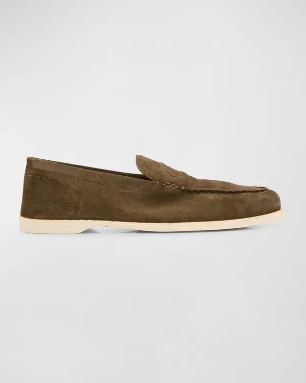 John Lobb Pace Suede Loafers - Olive