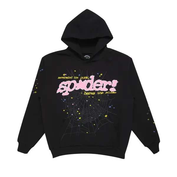 SP5DER Printed Hoodie - Black
