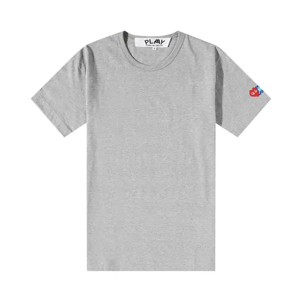 Play Comme Des Garcon X Invader Logo Patch T-shirt - Grey