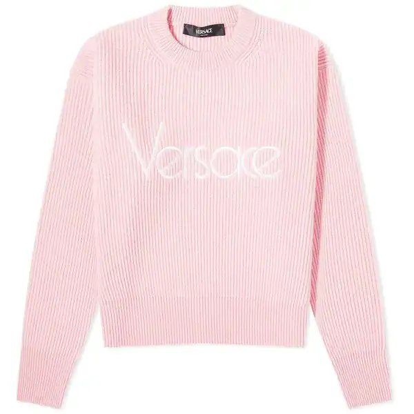 Versace Knitted Logo Jumper - Pale Pink | Editorialist
