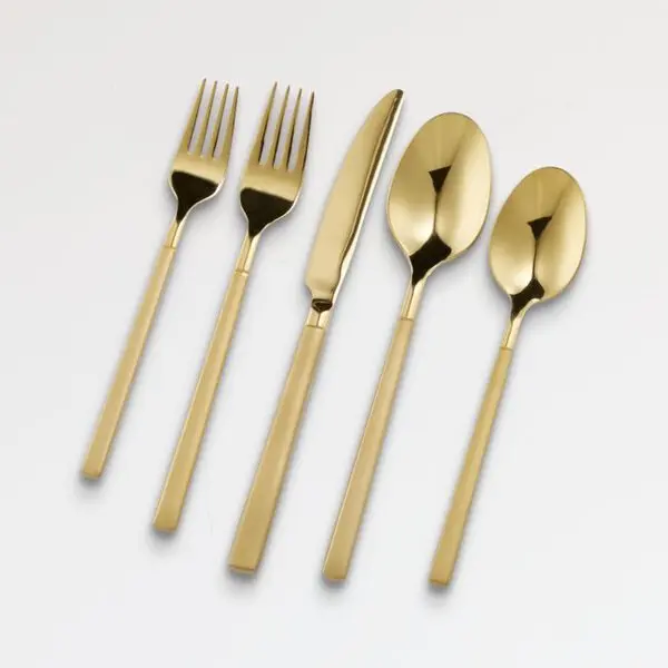 Crate & Barrel Kenton 5piece Place Setting Gold Editorialist