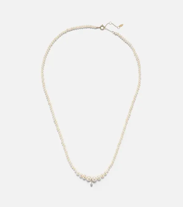 PERSEE Persée Gradient 18kt Necklace With Diamond And Pearls