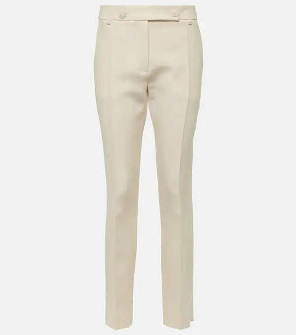 Valentino Garavani Crêpe Couture Mid-rise Straight Pants
