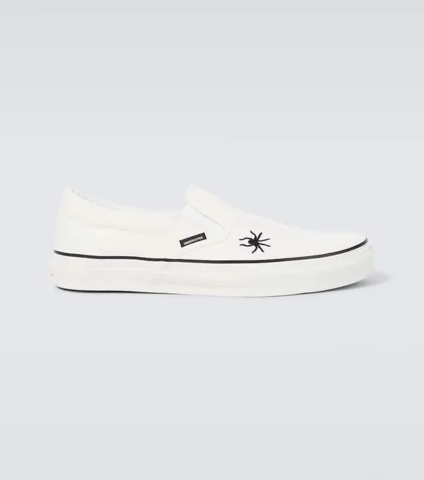 UNDERCOVERISM Embroidered Cotton Canvas Slip-on Shoes