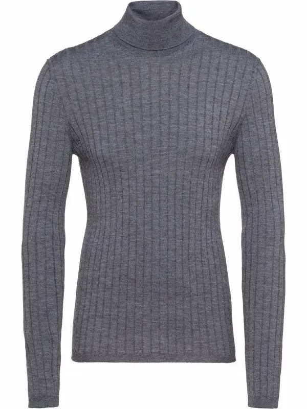 Prada Ribbed Roll Neck Jumper
