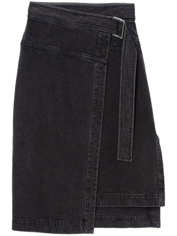 3.1 Phillip Lim Denim Wrap Skirt - Black