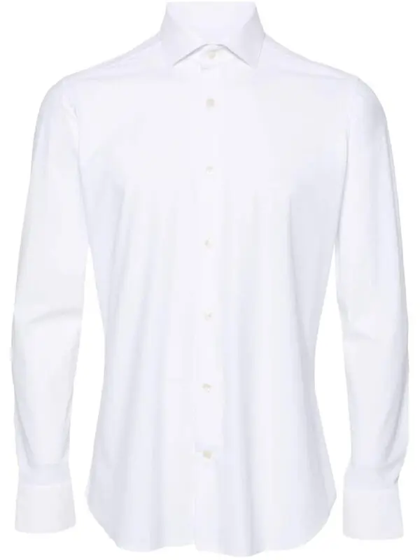 TINTORIA MATTEI 954 Spread-collar Button-up Shirt - White