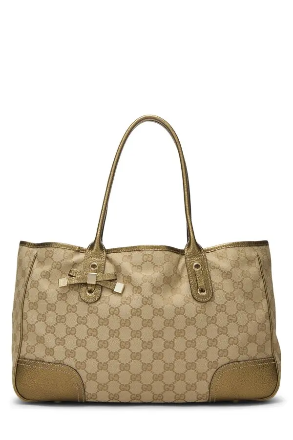 Gucci Original Gg Canvas Princy Tote - Gold