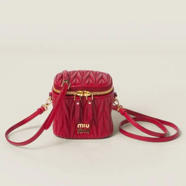 Miu Miu Matelassé Nappa Leather Micro Bag - Red | Editorialist