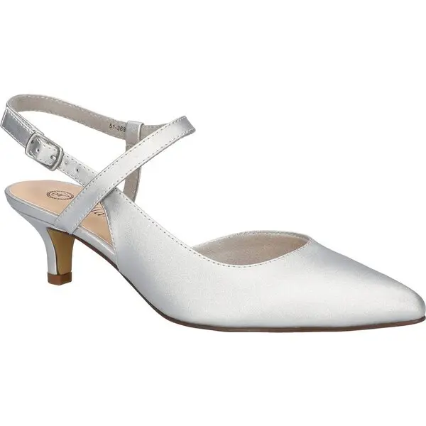 BELLA VITA Kayce Pointed Toe Pump - Silver Satin