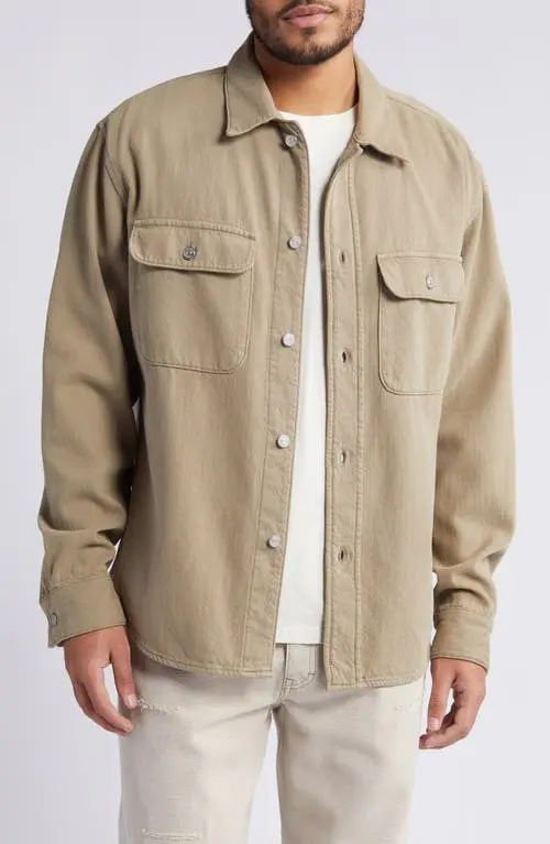 FRAME Textured Terry Overshirt - Dark Beige
