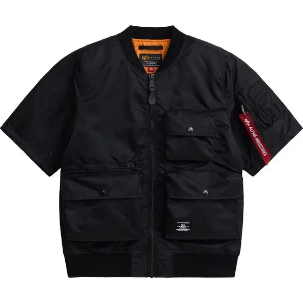 Alpha Industries Short-sleeve Flight Jacket - Black