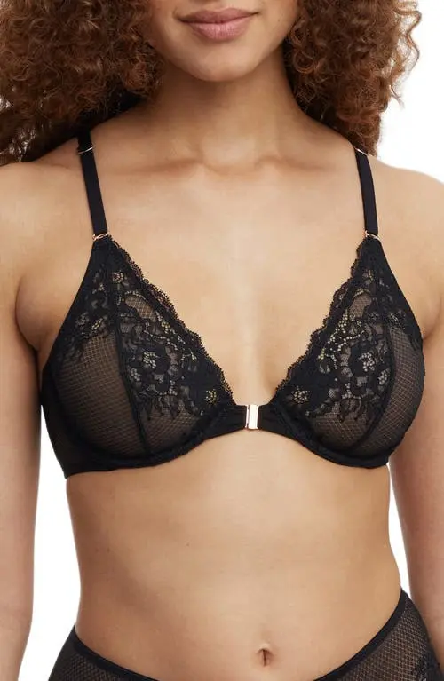 SKARLETT BLUE Flaunt Underwire Front Close Bra - Black
