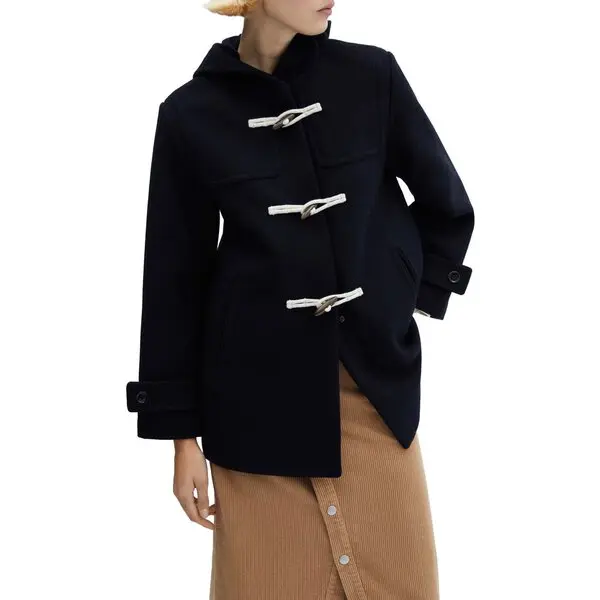 Mango Hooded Wool Blend Coat