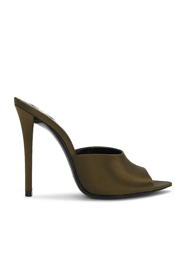 Saint Laurent Goldie Mule Sandal - Deep Kaki