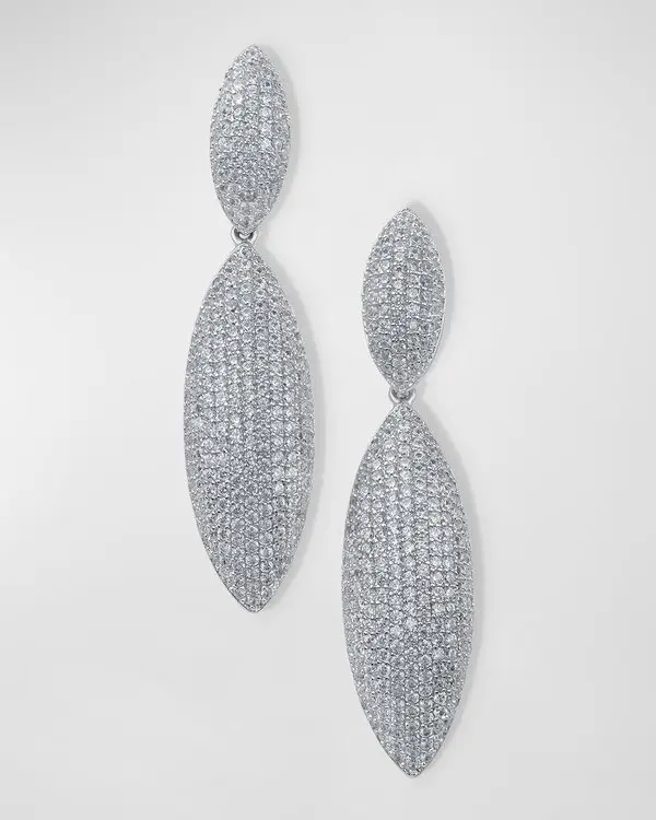 KENNETH JAY LANE Pave Cubic Zirconia Drop Earrings - Silver