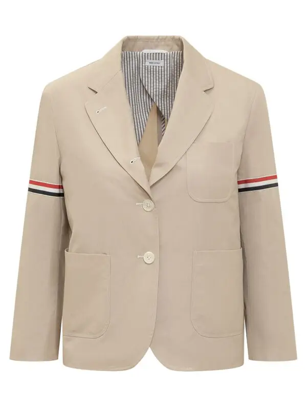 Thom Browne Rwb Striped Logo Blazer