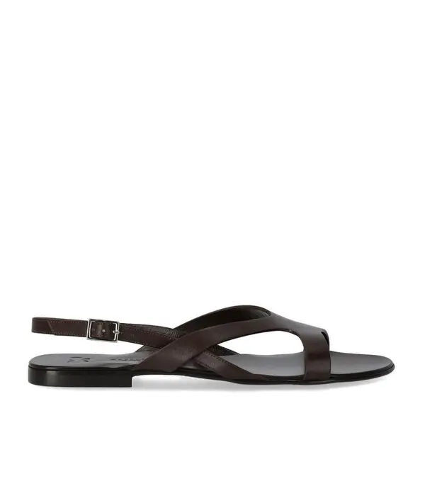 Buy Max Mara Monviso Dark Flat Sandal - Brown At 33% Off | Editorialist