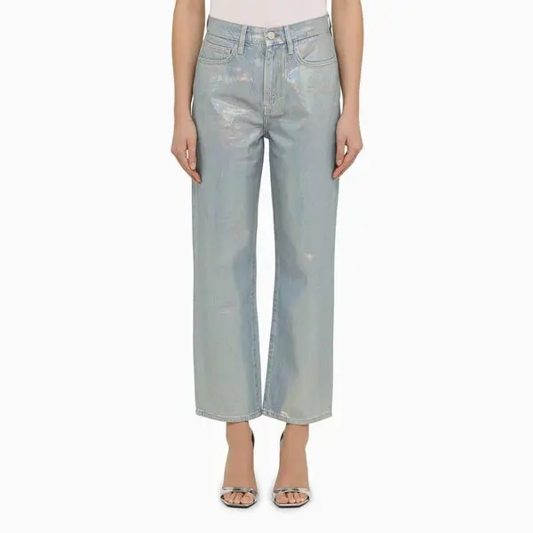 FRAME La Jane Cropped Jeans In Hologram Denim - Blue