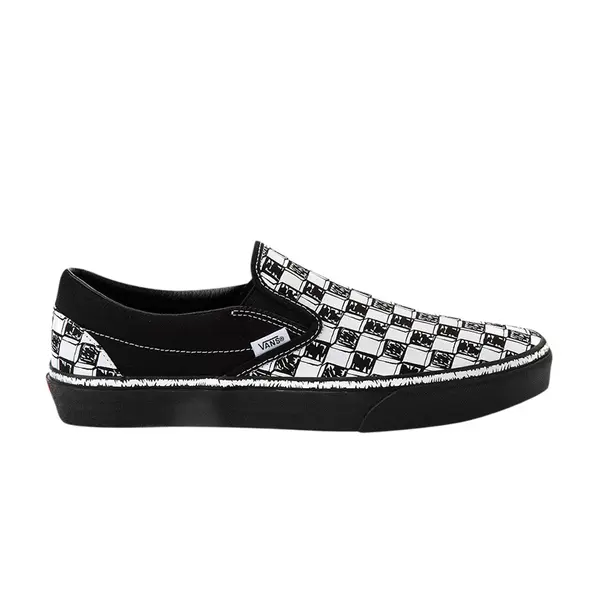 VANS Classic Slip-on Sketch Checkerboard - Black