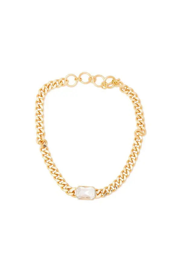 KENNETH JAY LANE Crystal Octagon Chain Necklace