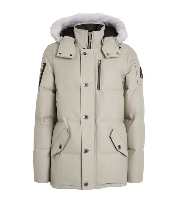 Moose Knuckles Shearling-trim 3q Jacket - Grey