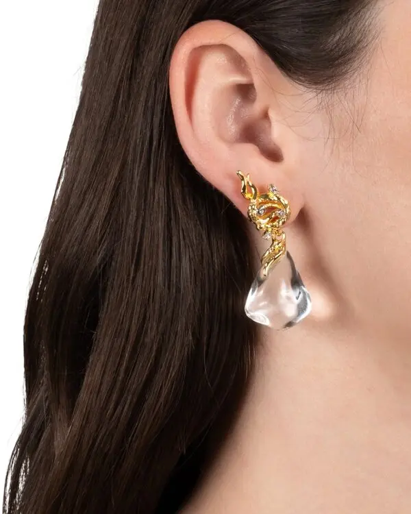 Alexis Bittar Liquid Vine Lucite Raindrop Earrings